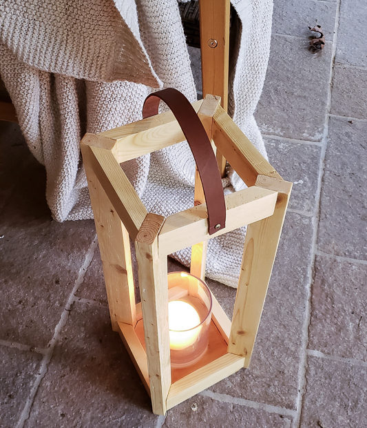 DIY Modern Lantern – Wood Lantern with Leather Handle | Dani Koch